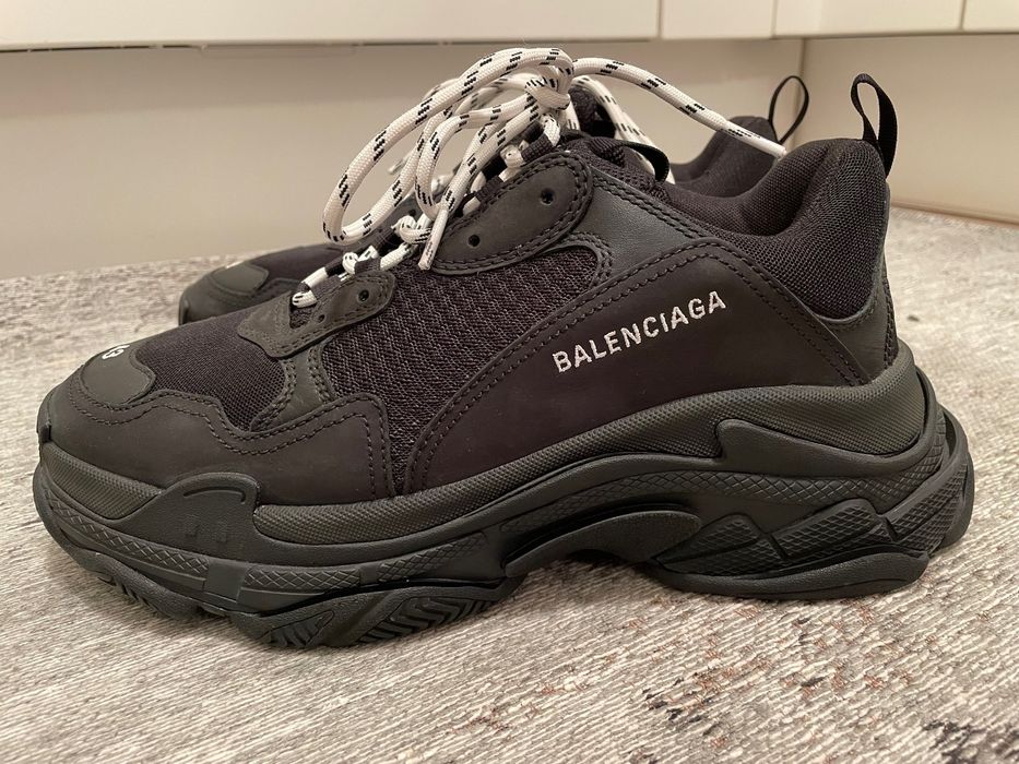 Balenciaga Balenciaga Triple S all black sneakers 43 US 10 | Grailed