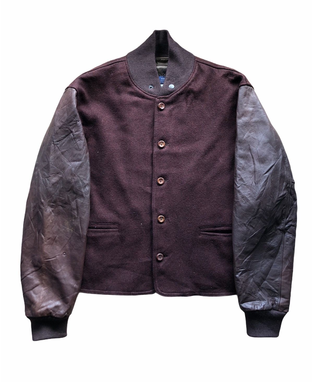 Vintage Vintage Provincetown Players Leather Sleeve Varsity Jacket | Grailed