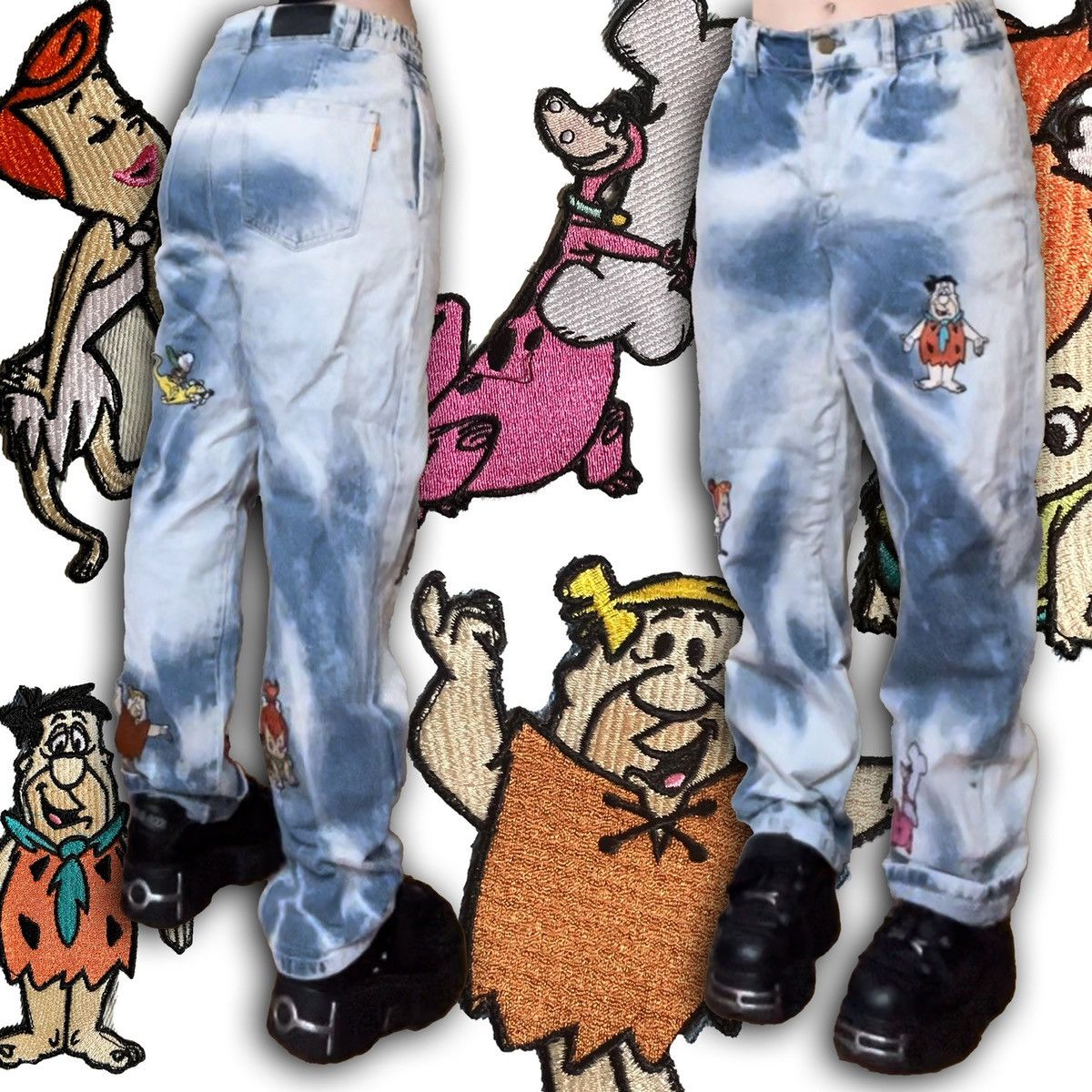 Lazy Oaf rare!!!! Flintstone lazy oaf jeans | Grailed