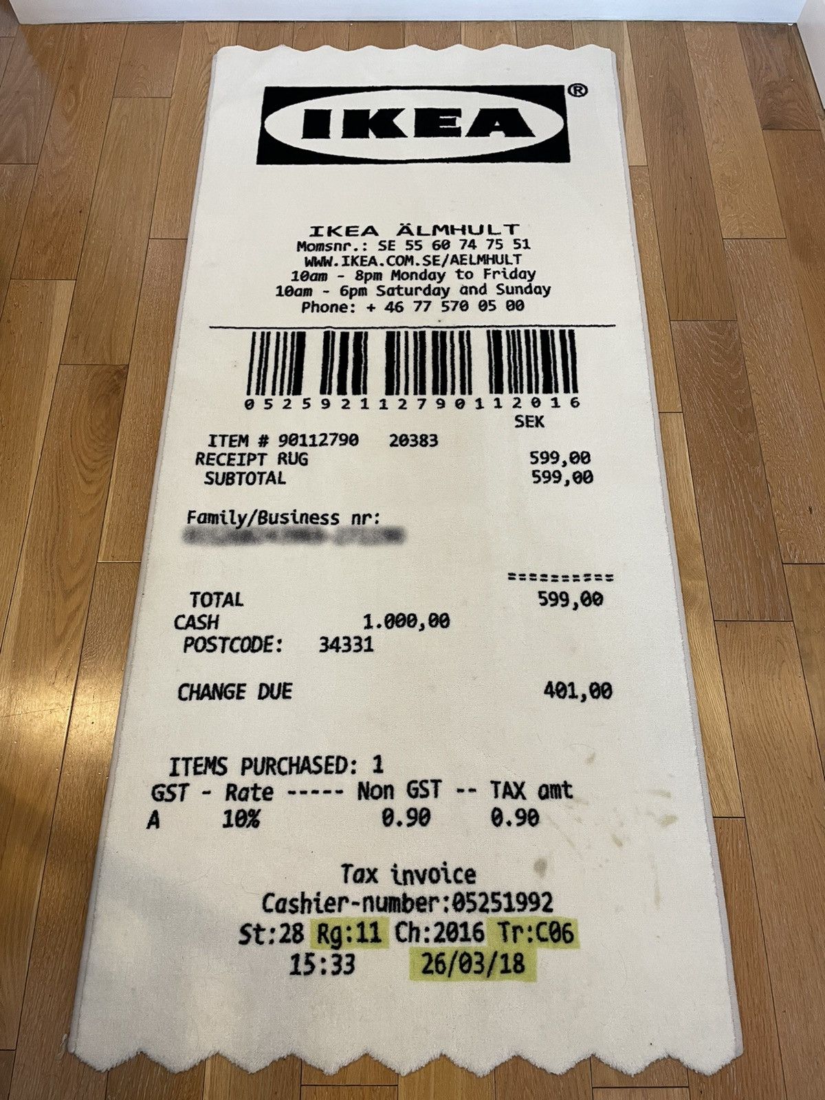 Ikea × Virgil Abloh Virgil Abloh x IKEA MARKERAD “RECEIPT” Rug | Grailed