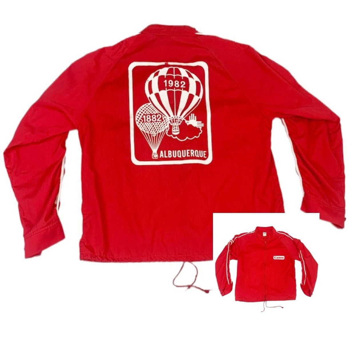 Vintage Vintage 1982 Canon Camera Jacket Medium Red Hot Air Balloon ...
