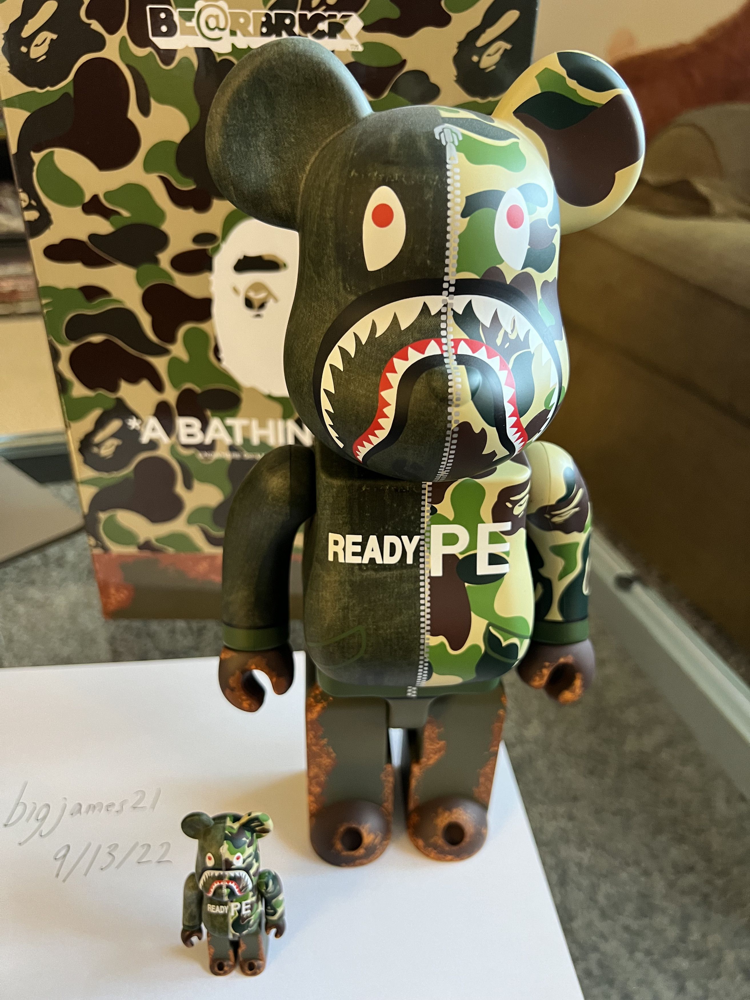Bape Bape x Be@rbrick x READYMADE 400% / 100% | Grailed