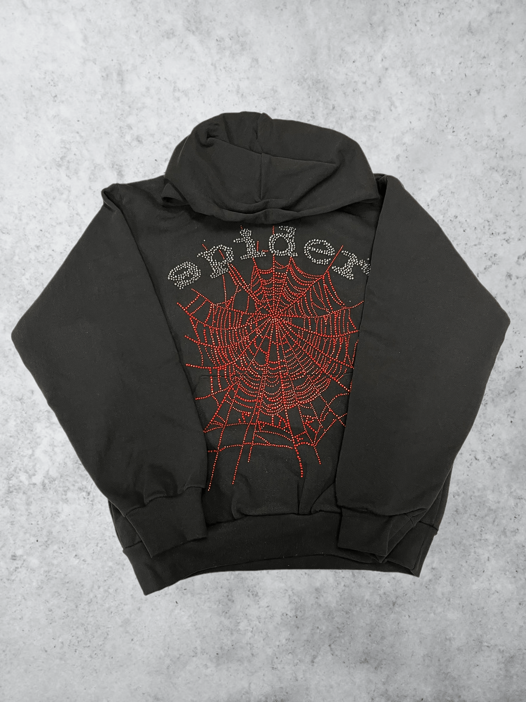Spider Worldwide Sp5der rhinestones black Hoodie | Grailed
