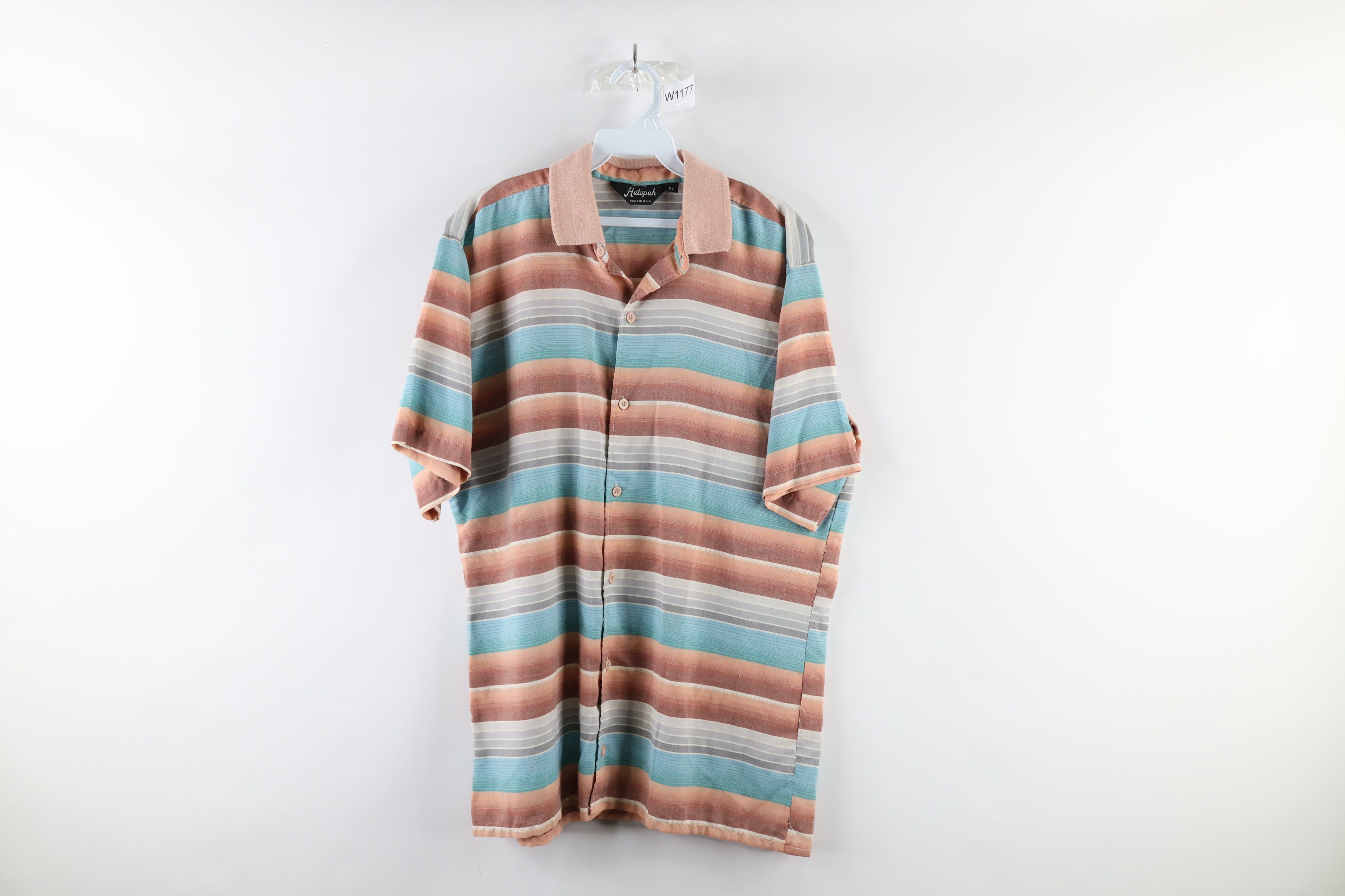 Vintage Vintage 90s Streetwear Pastel Rainbow Collared Button Shirt ...