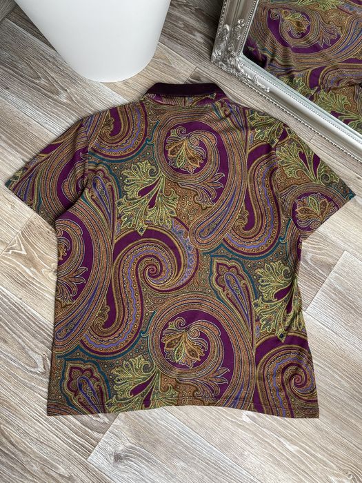 Etro Etro Polo T-Shirt Over Multicolor Print Made in Italy | Grailed