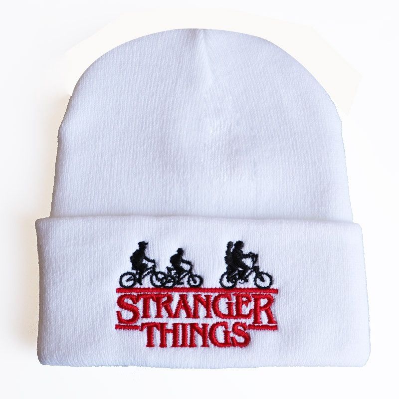 Japanese Brand × Movie New Stranger Things Logo Embroidered Beanie Hat ...