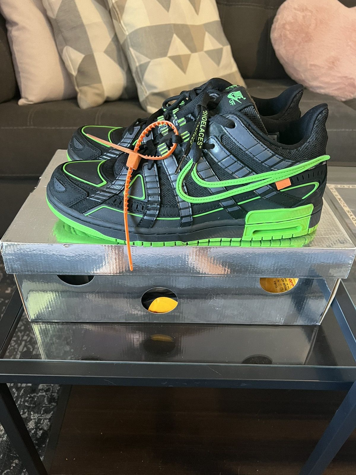 Nike × Off-White Nike OFF-WHITE Rubber Dunks “Green Strike” | Grailed