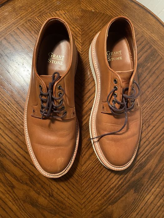 Grant Stone Plain toe saddle tan veg/ cavity wedge sole | Grailed