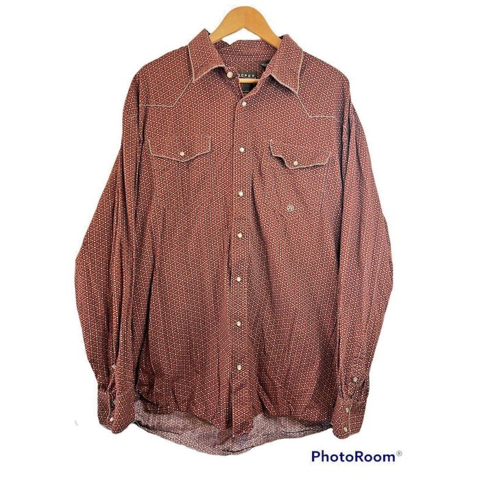 Roper Roper Western Shirt 2XLT Brown Rockabilly Cowboy Pearl Snap | Grailed
