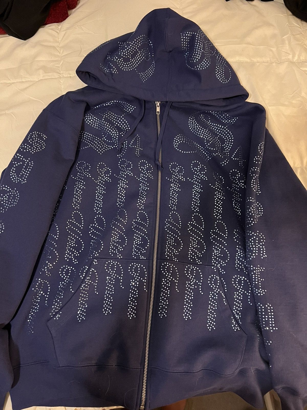 Supreme Supreme Rhinestone Zip Up Hoodie | Grailed