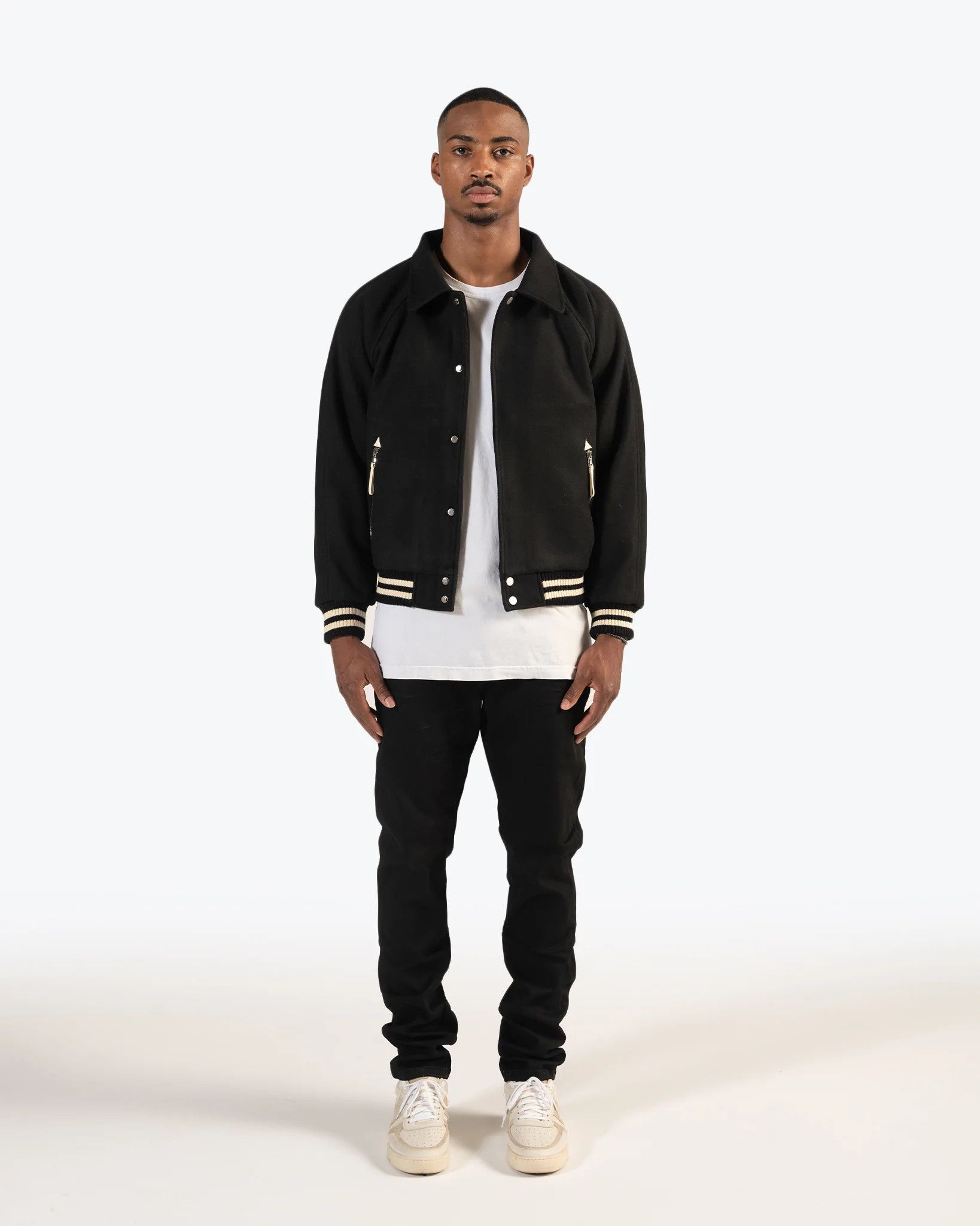 Richie Le Collection Richie Le Wool Varsity Jacket - Black | Grailed