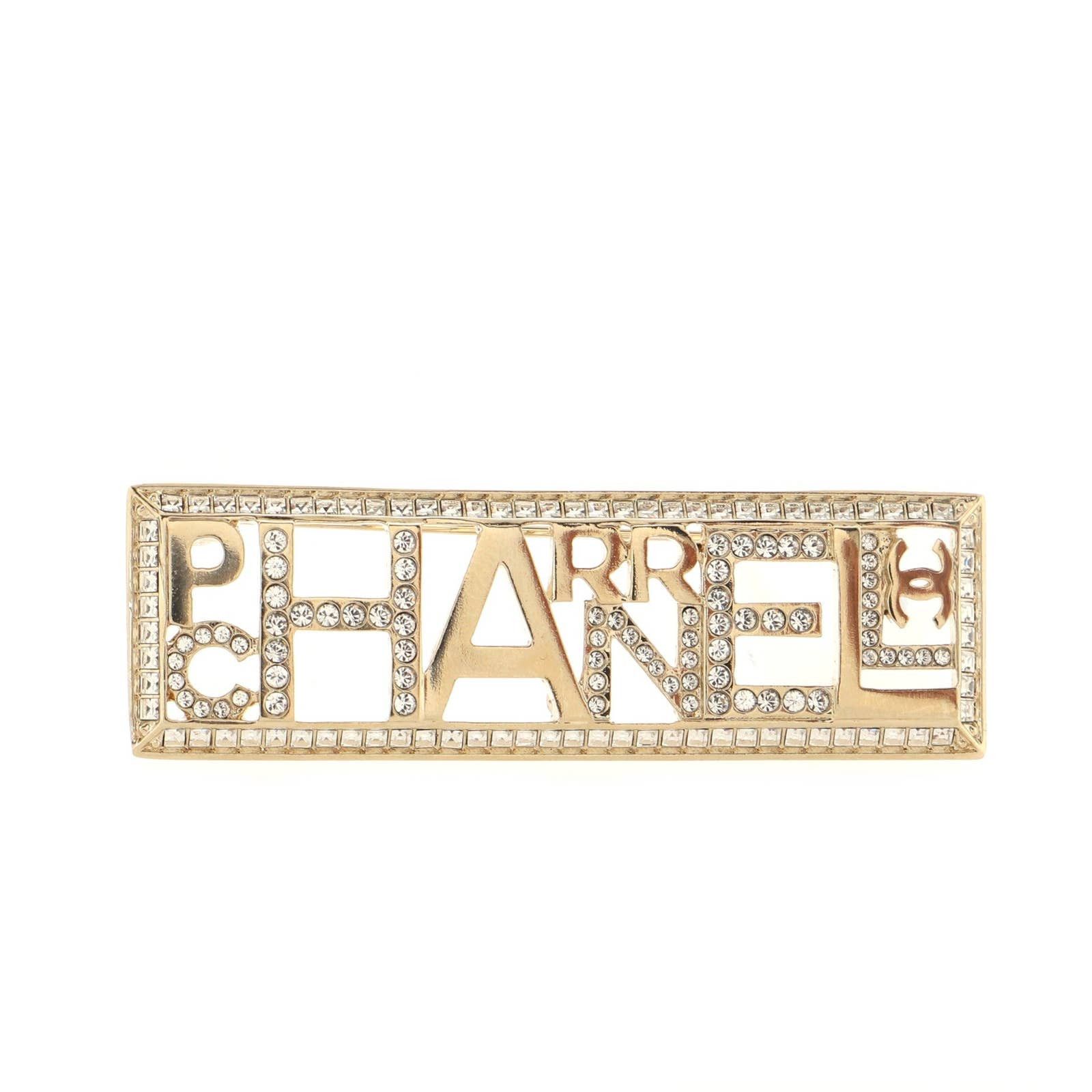 Chanel Pharrell Logo Brooch Metal with Crystals | Grailed