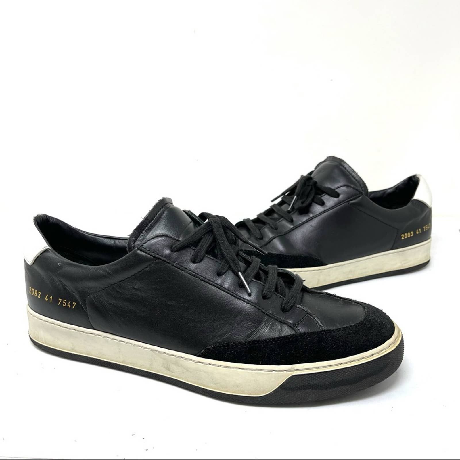 Common Projects COMMON PROJECTS TENNIS PRO BLACK WHITE low top leather ...