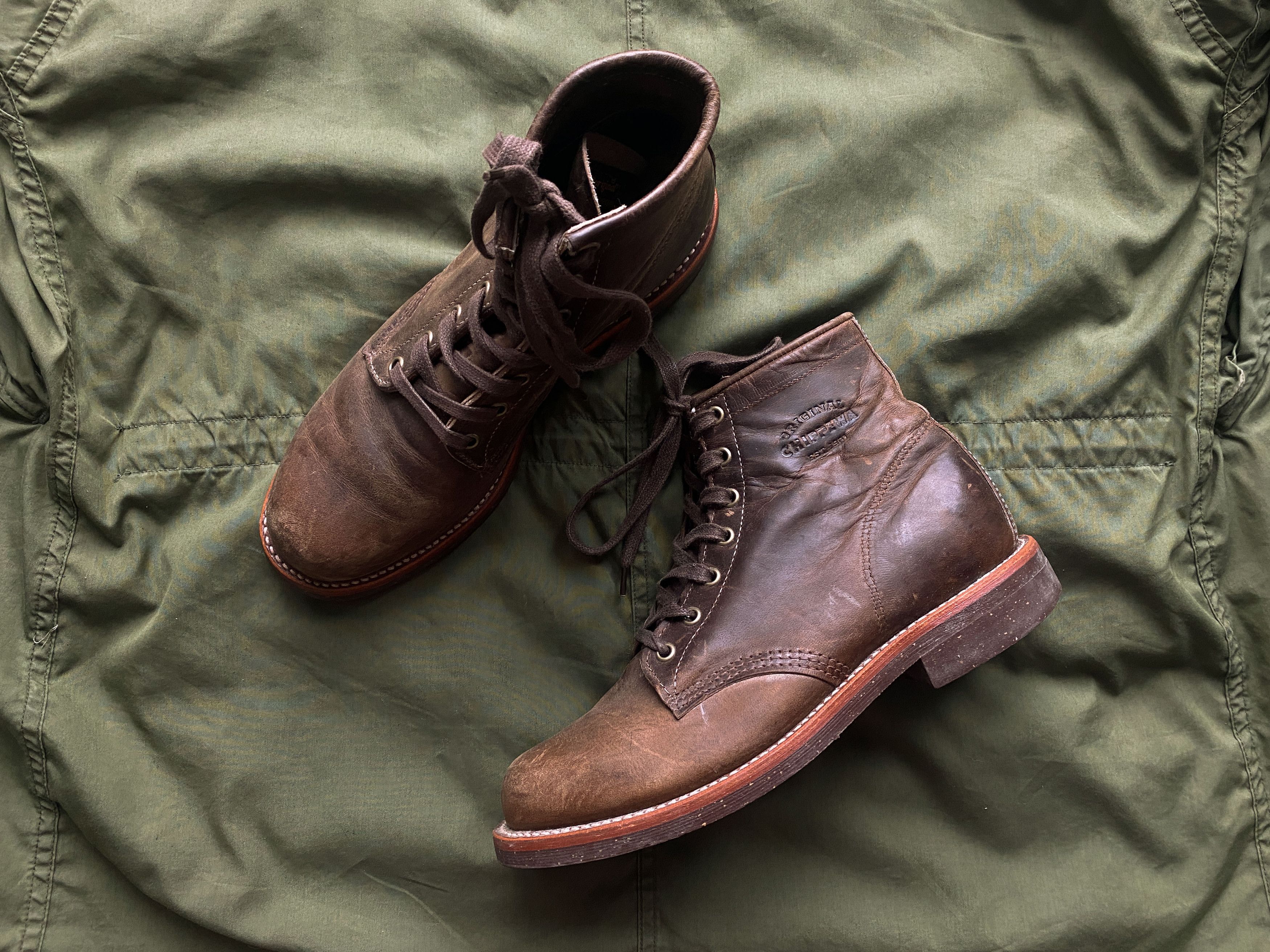 Chippewa × Red Wing Chippewa 1901M29 Crazy Horse Utility Service Boots ...