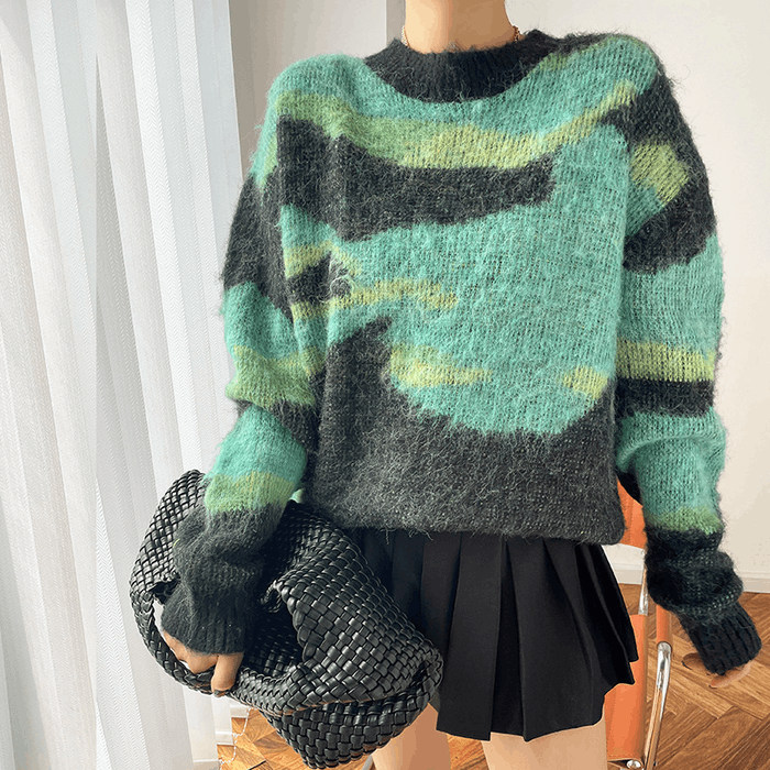 Coloured Cable Knit Sweater Graphic Knit Sweater | Grailed