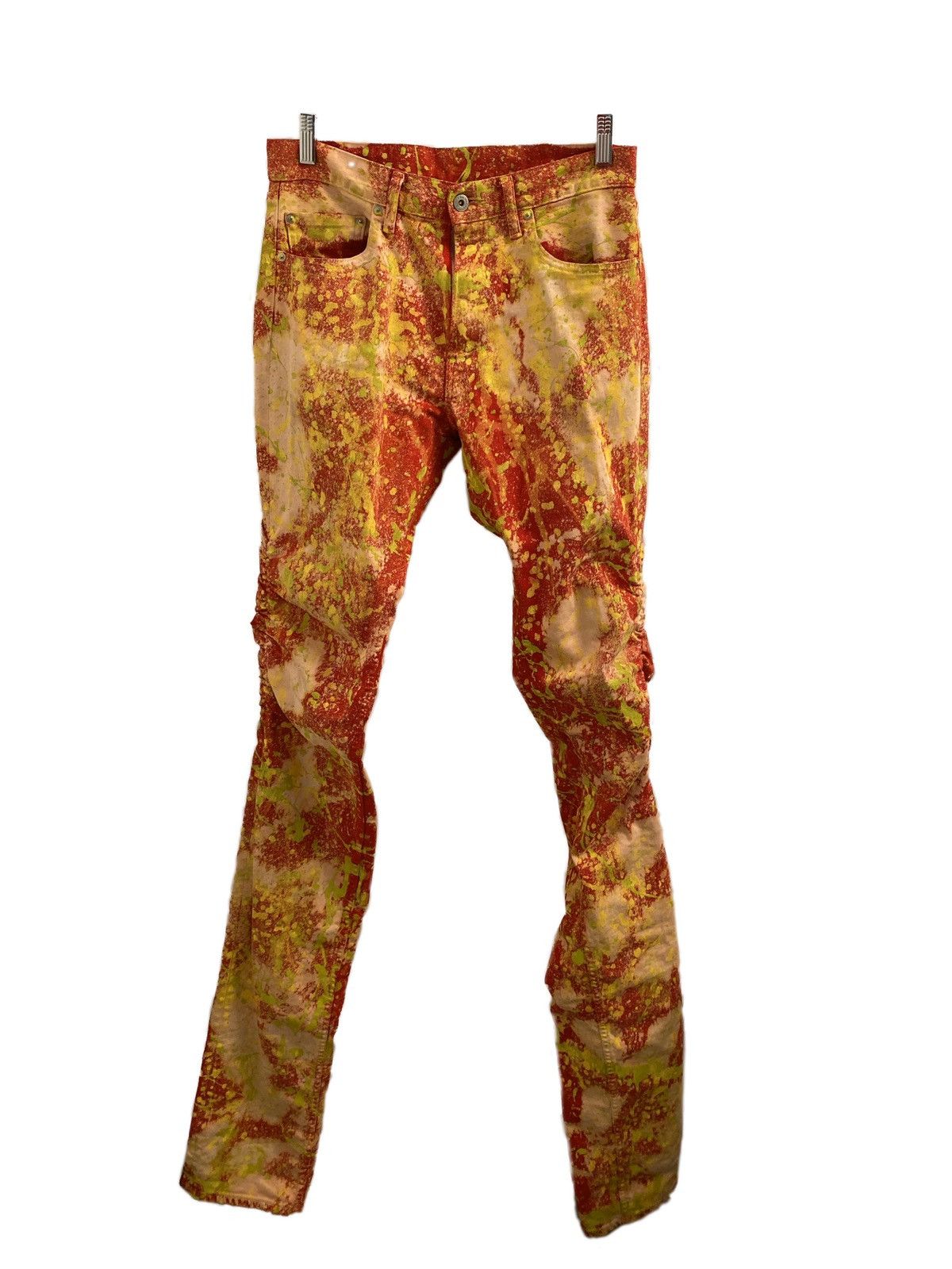 Vlone Bleached Paint splatter denim pants | Grailed