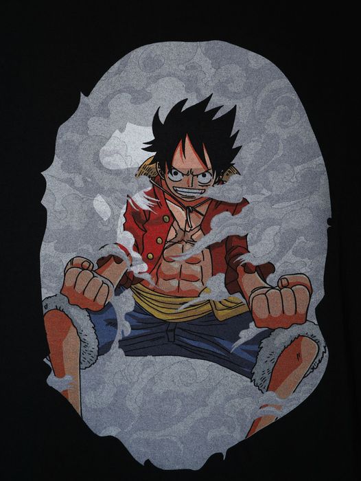 Bape Bape x One Piece Gear 2 Gear Second Luffy Ape Head Tee | Grailed