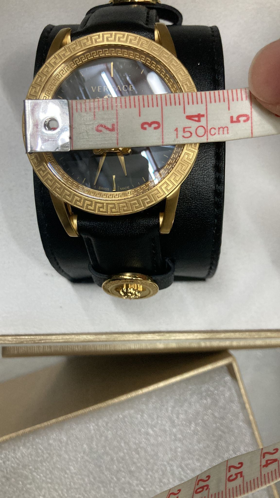 Versace new VERSACE Palazzo Medusa black gold Greca convertible leather ...