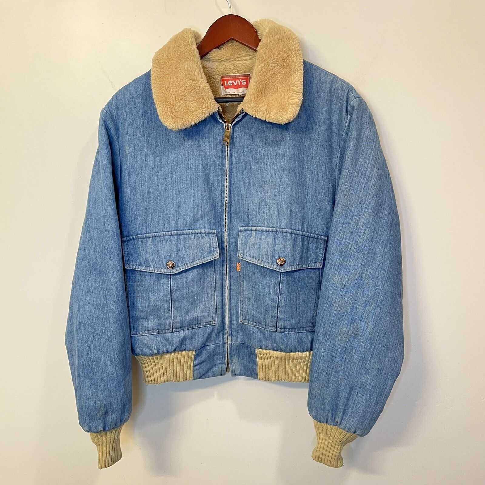 Vintage Deadstock 70s Levis Sherpa Western Orange Tab Jacket L | Grailed