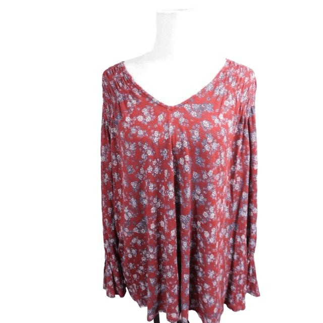 Lucky Brand Lucky Brand Size 3X Boho Plus Size Hippy Blouse Top Long Sl ...