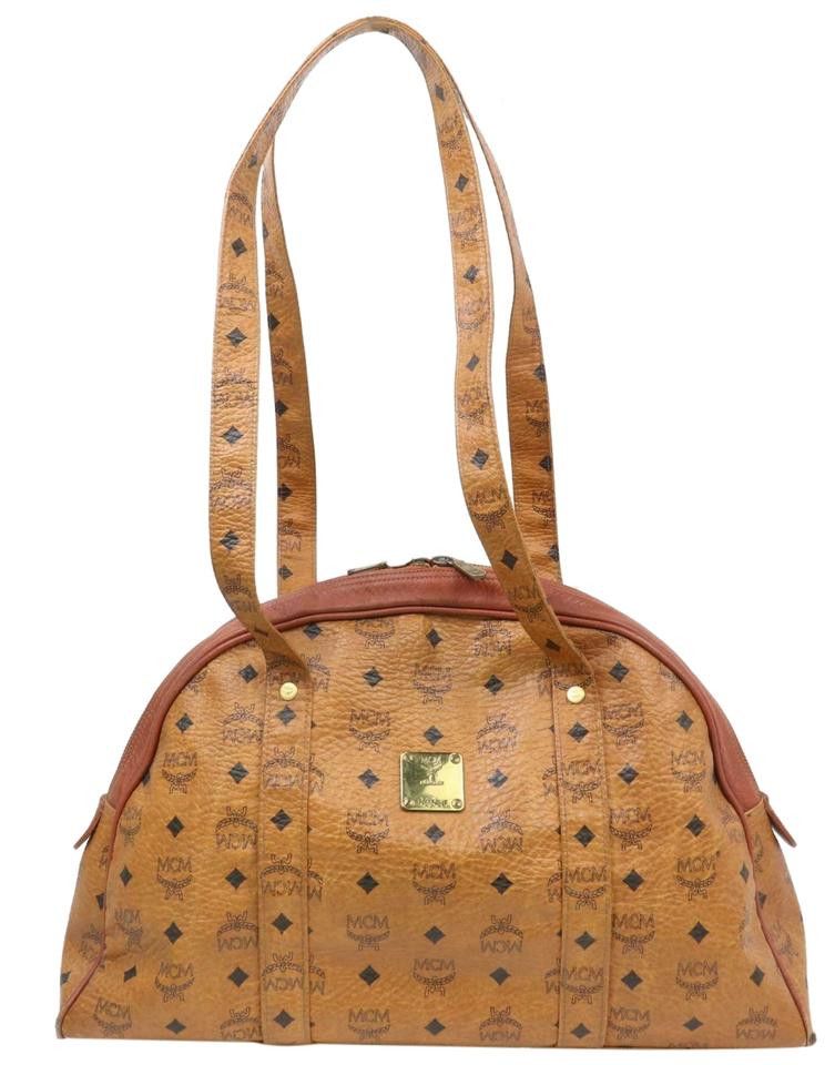 MCM MCM Cognac Monogram Visetos Dome Zip Tote 870733 | Grailed