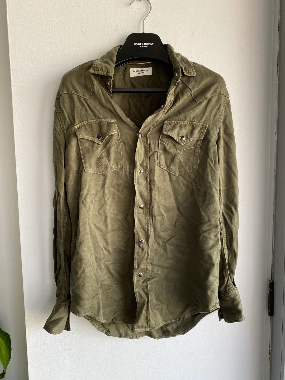 Hedi Slimane × Saint Laurent Paris SLP FW15 Hedi Army Green Western ...