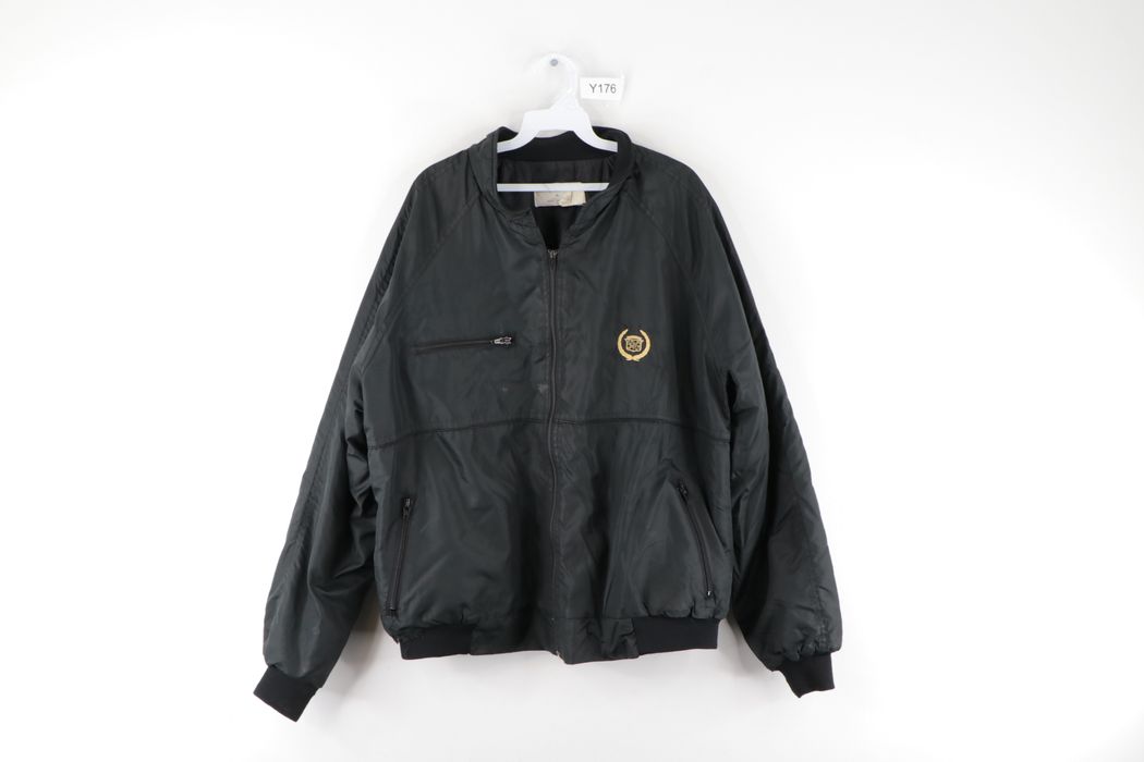 Vintage Vintage 80s Cadillac Racing Gold Logo Satin Bomber Jacket | Grailed