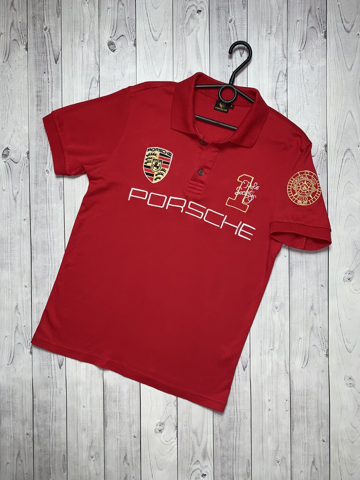 Porsche Design × Racing × Vintage Porsche Polo racing big logo size S ...