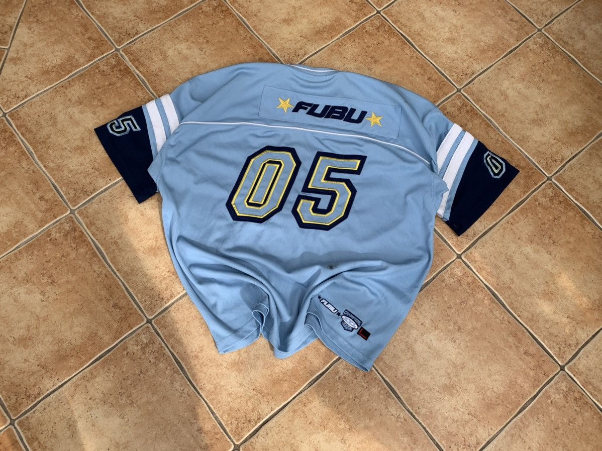 Fubu × Streetwear × Vintage Vintage Fubu Baby Blue Jersey 05 Champion | Grailed