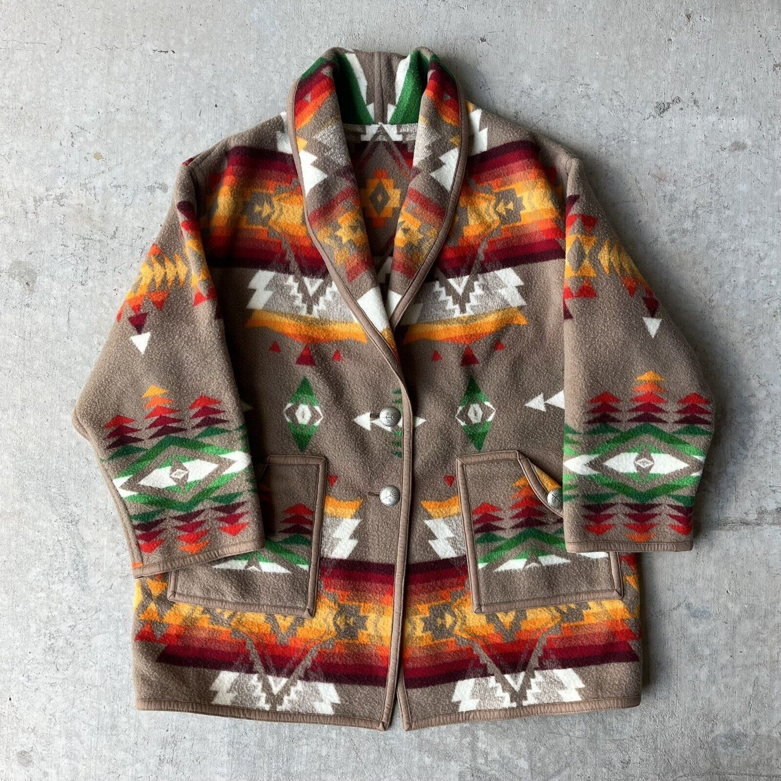 Pendleton × Vintage VTG Pendleton Beaver State Southwest Aztec Wool ...