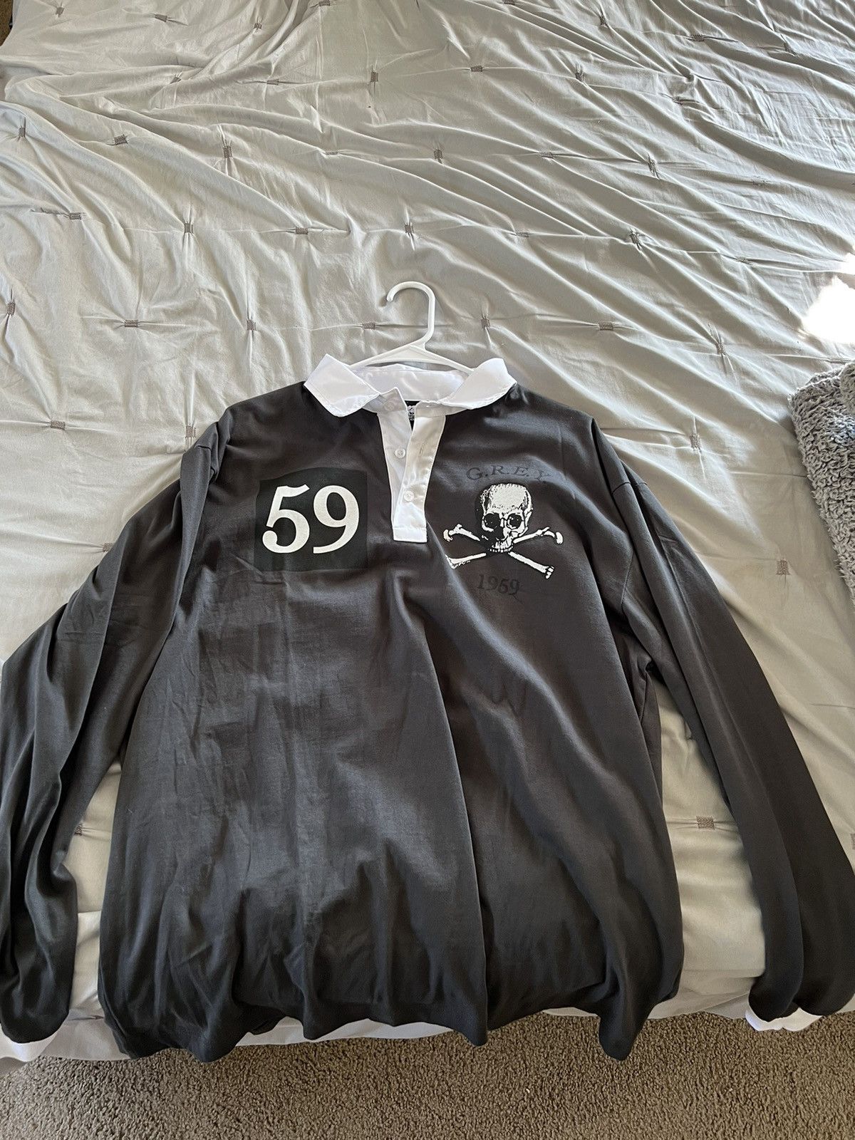 G59 Records G59 SKULL BONES RUGBY (GREY) - X-LARGE | Grailed