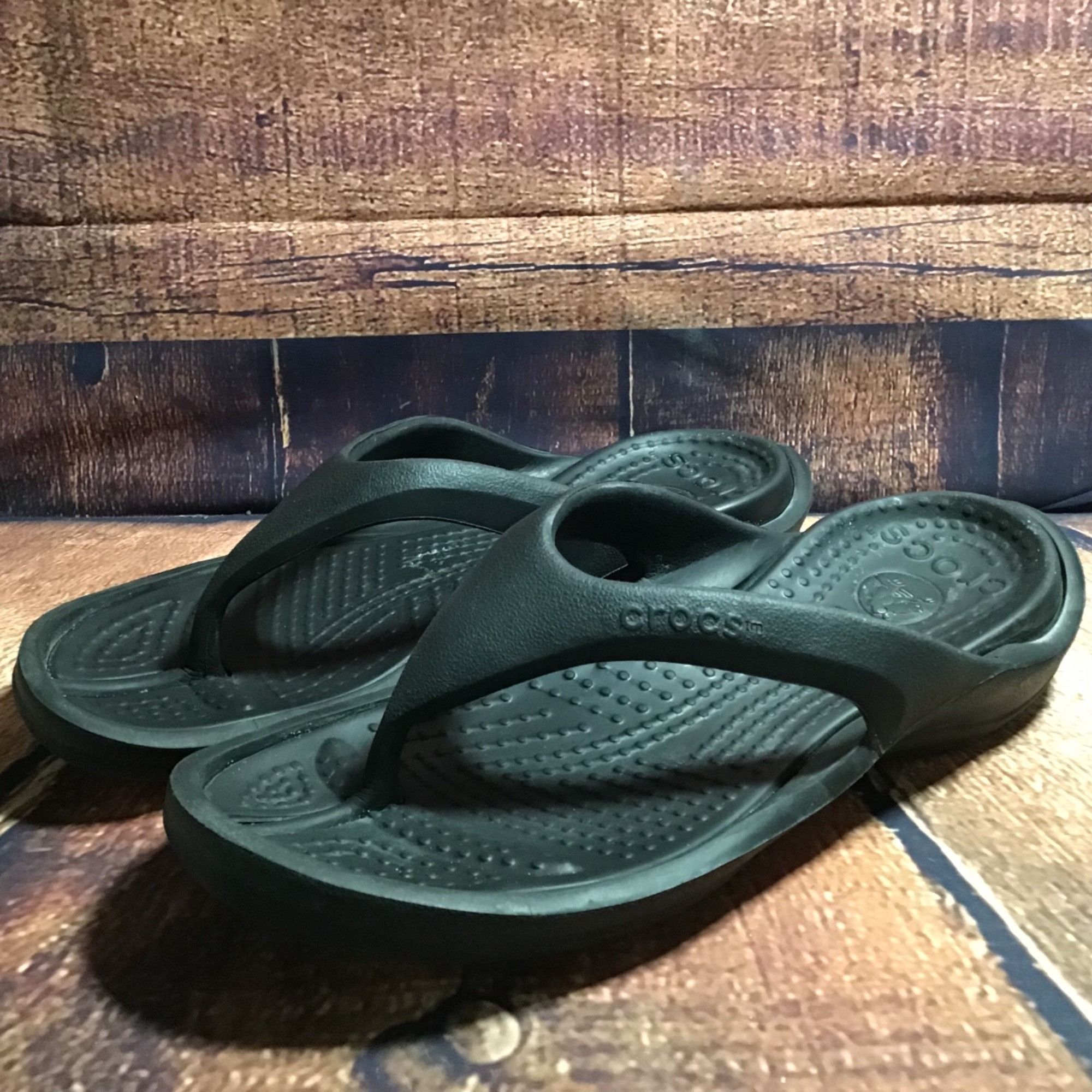 Crocs Crocs Athens Mens Size 12 Black Water Flip Flops | Grailed