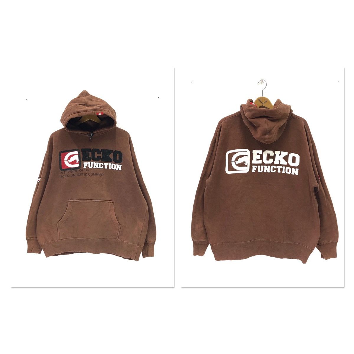 Ecko Unltd. Rare ecko function hoodie big logo embroidered | Grailed