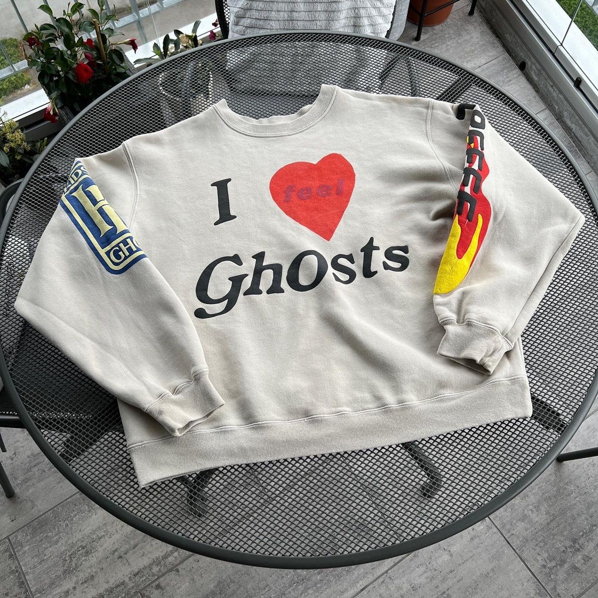 Cactus Plant Flea Market × Kanye West × Kid Cudi Kids See Ghosts CPFM FREEEE Crewneck Sweatshirt ...