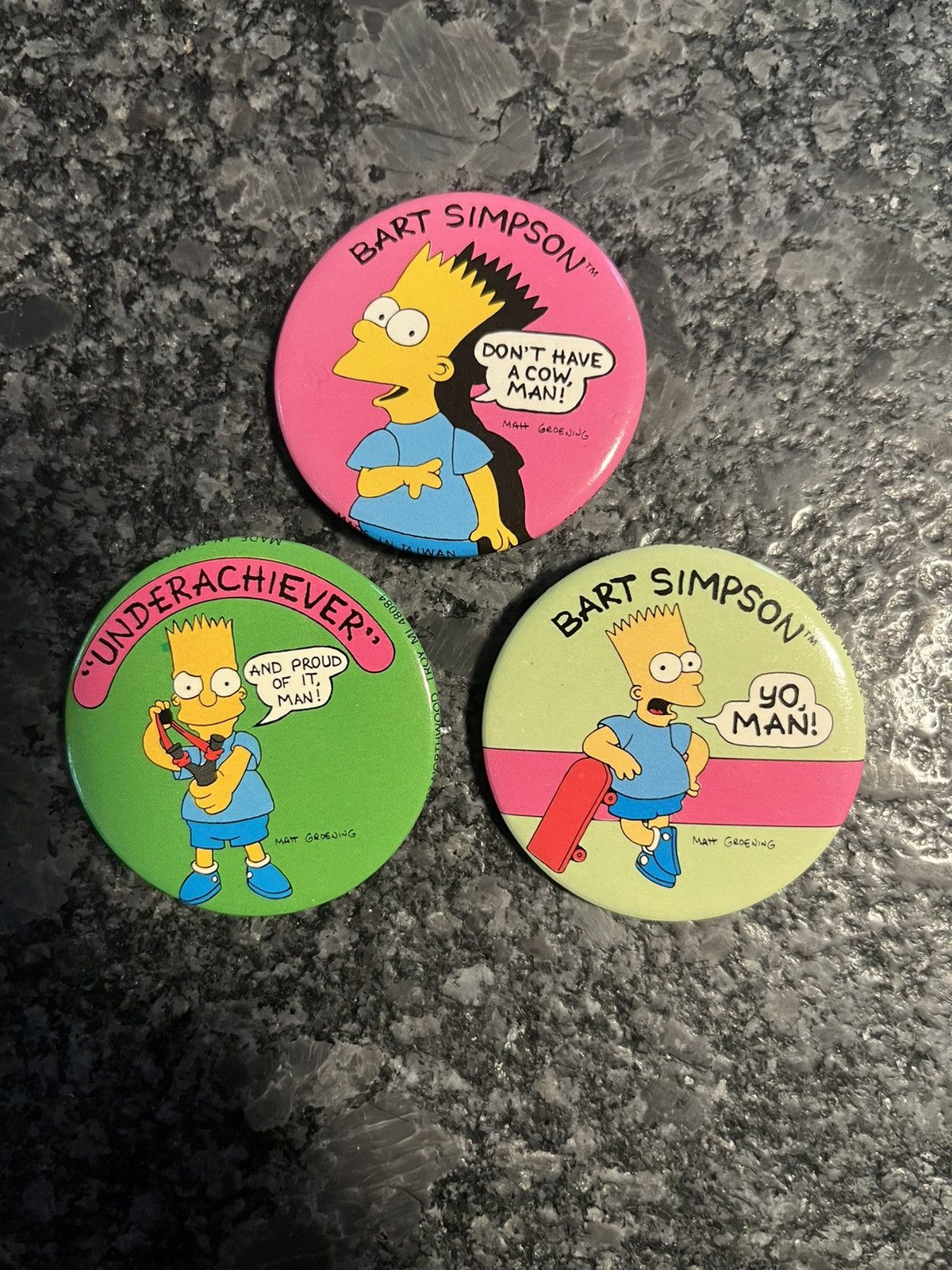The Simpsons × Vintage Vintage 1989 Simpsons Button Pins | Grailed
