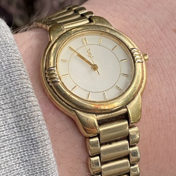 Saint Laurent Paris Saint Laurent YSL Authentic Gold Big Dial Watch ...