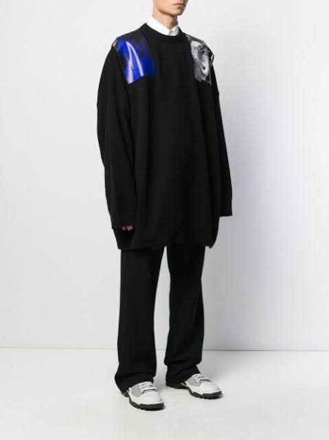 Raf Simons Raf Simons Blue Velvet Oversized Sweatshirt | Grailed
