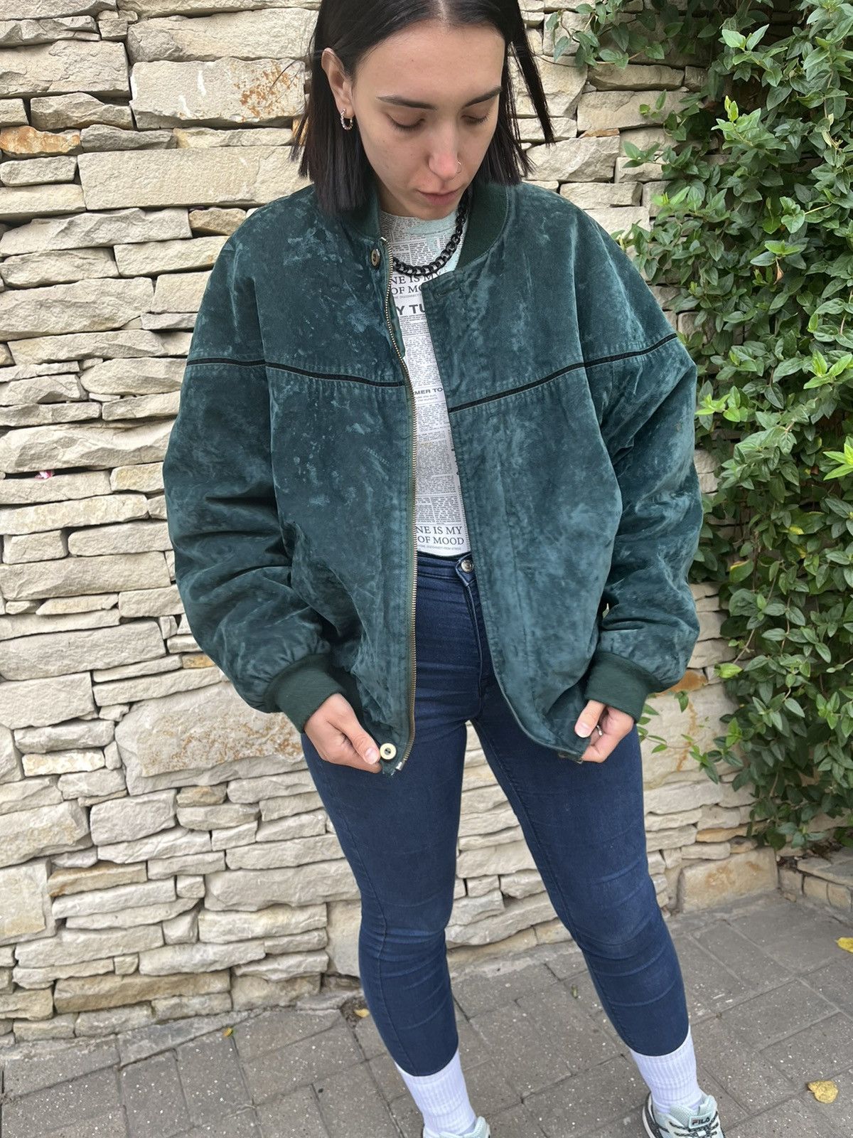 Velour 80’s Vintage Velour Bomber Jacket rare color | Grailed