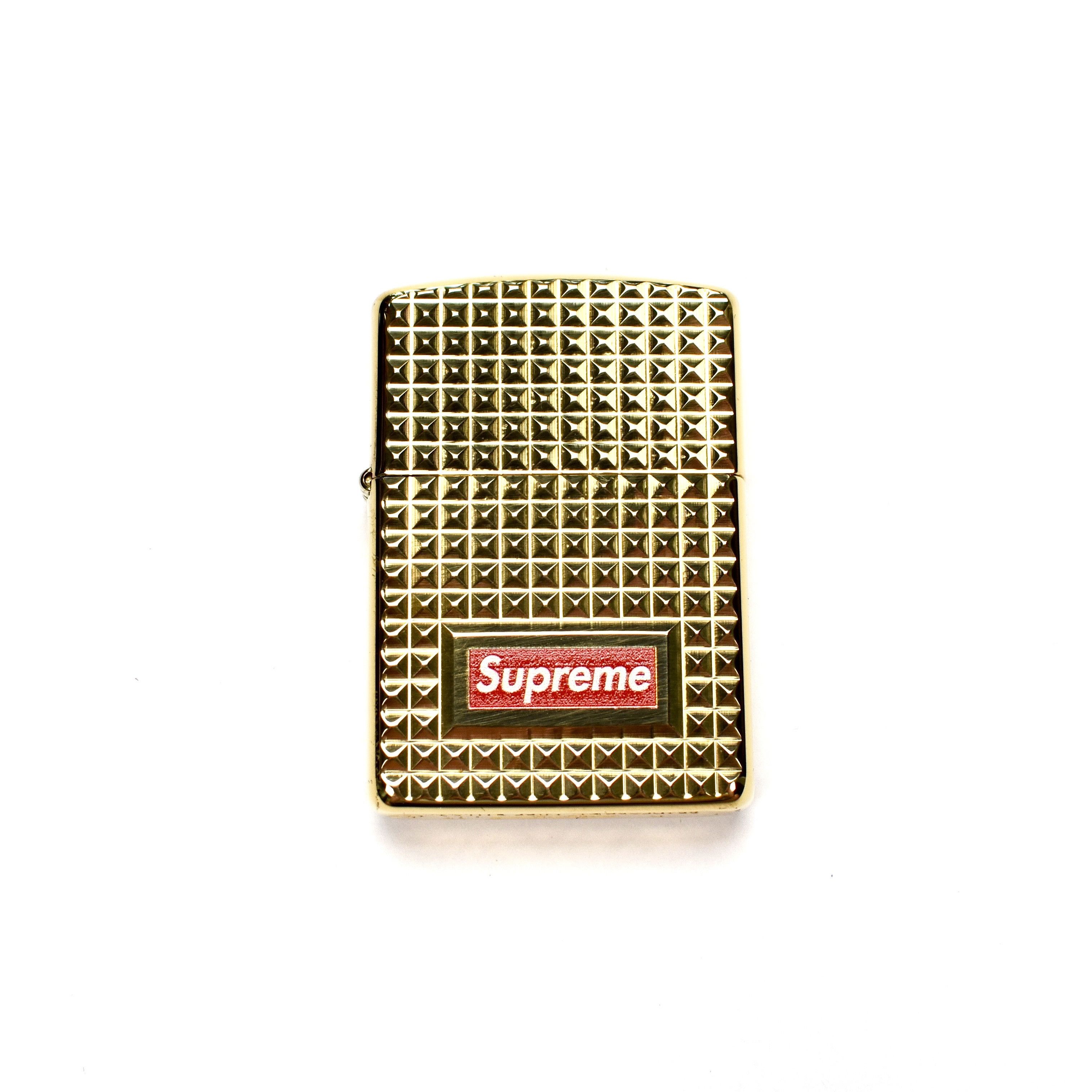 Supreme Gold Box Logo Diamond Cut Lighter DS | Grailed