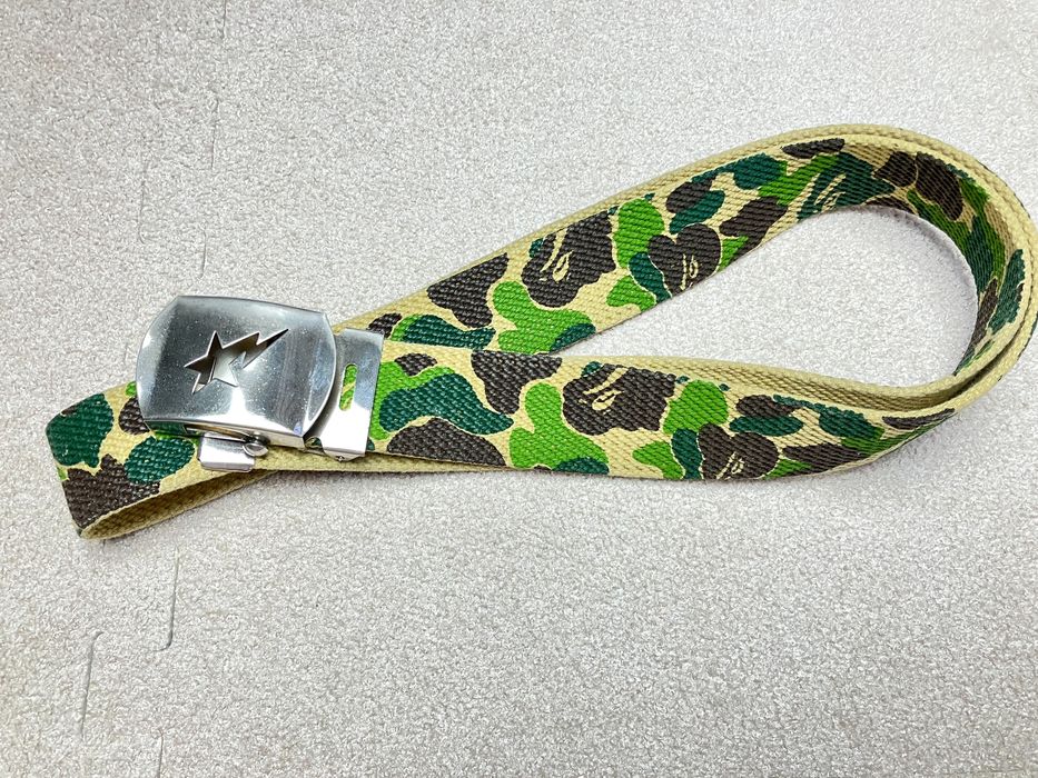 Bape Bape Green ABC Camo Cotton Belt Bapesta Star Logo Japan | Grailed