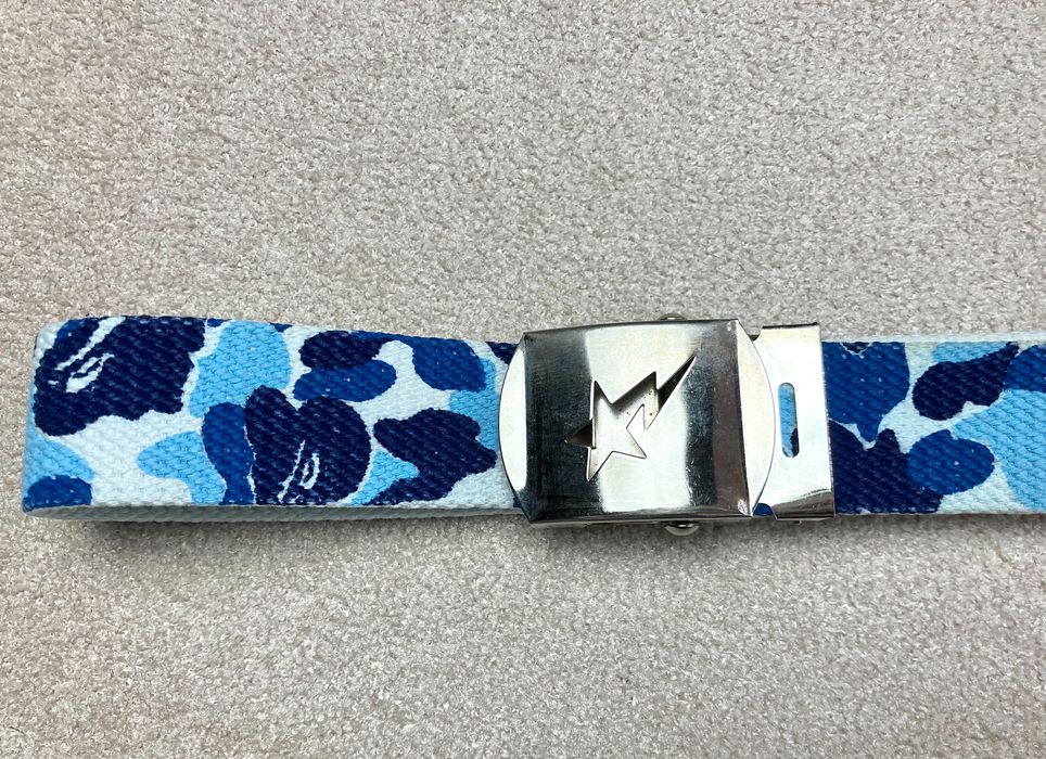 Bape Bape Blue ABC Camo Cotton Belt Bapesta Star Logo Japan | Grailed