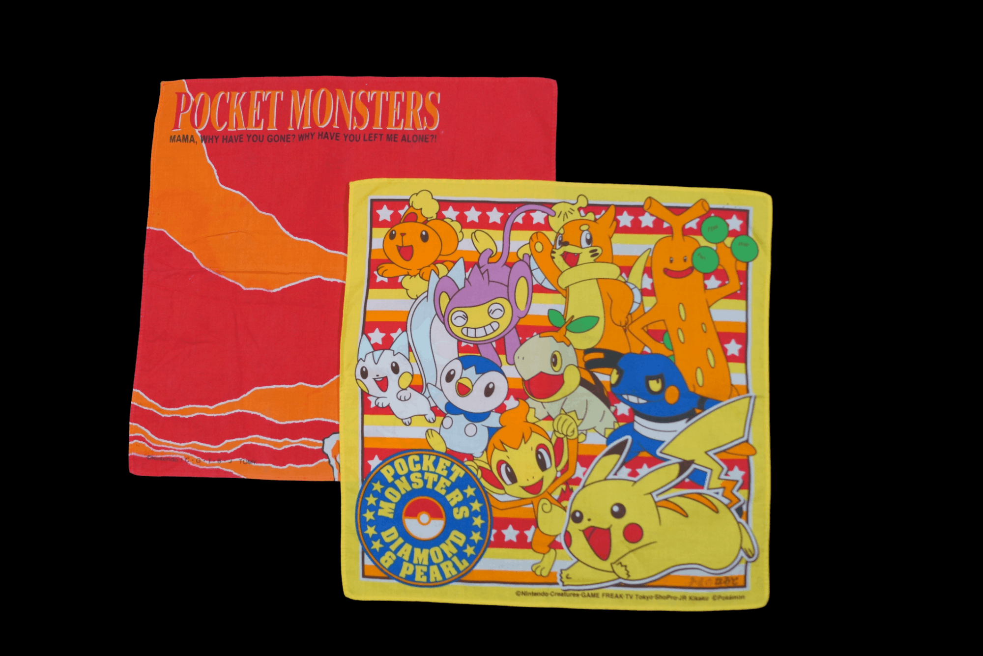 Pokemon × Vintage COMBO!! POKEMON POCKET MONSTER CARTOON HANDKERCHIEF ...