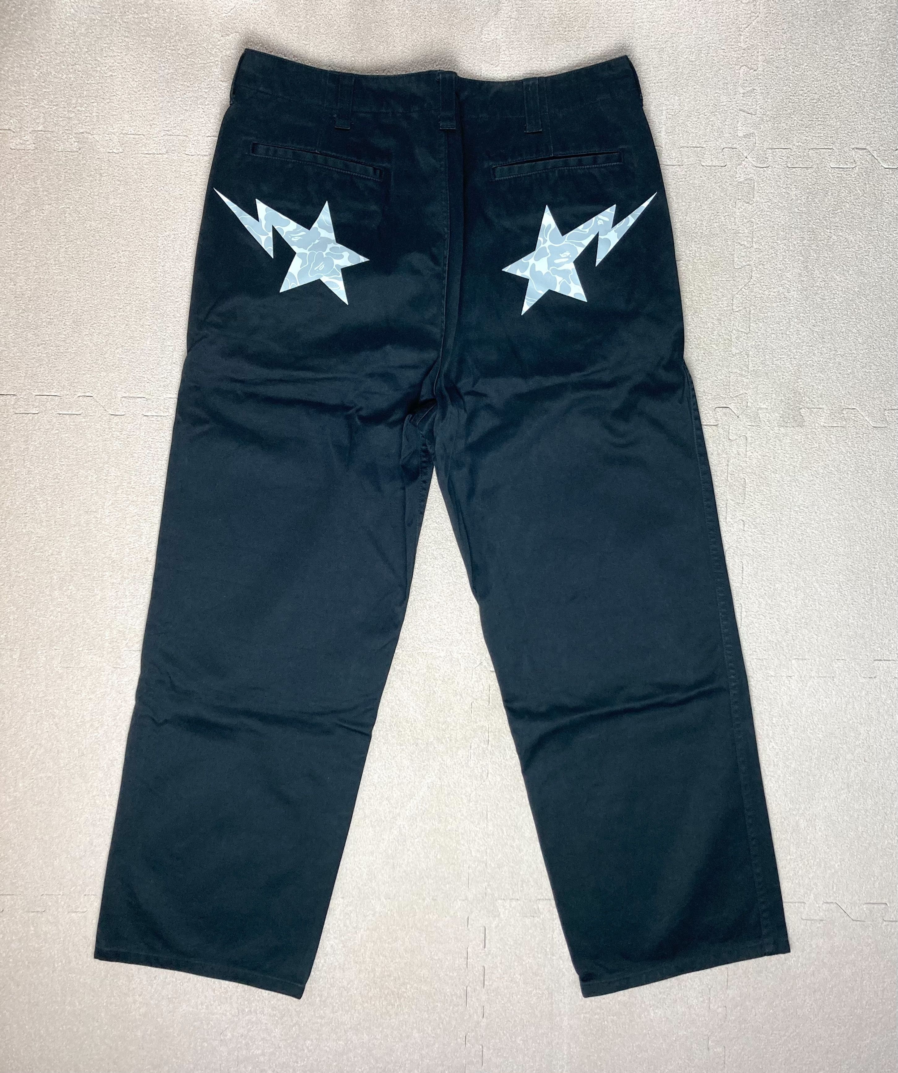 Bape Bape Black Bapesta Star White Logo Chino Pants Size L | Grailed