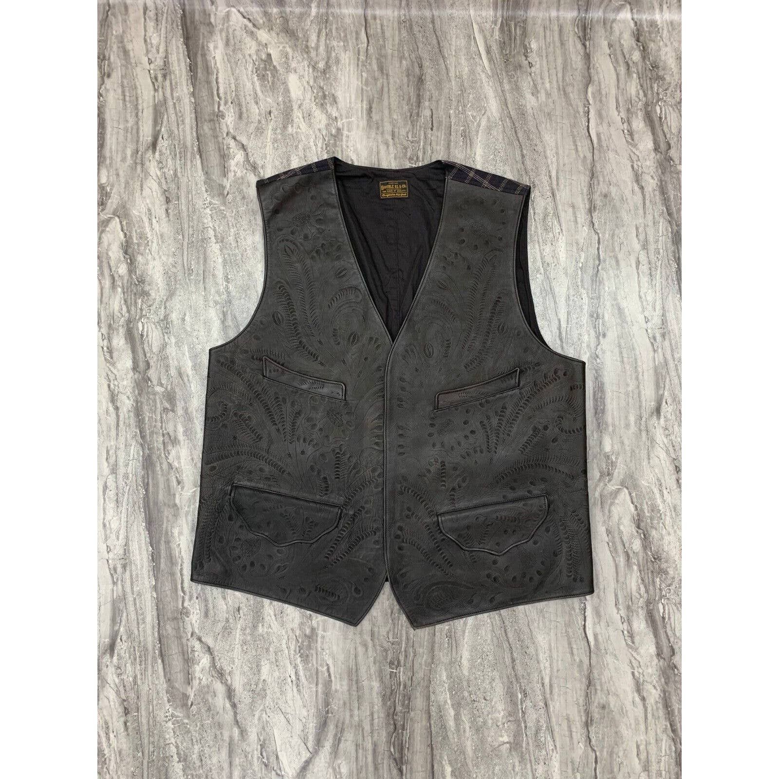 RRL Ralph Lauren × Ralph Lauren × Vintage Double RL Hand Tooled Leather ...