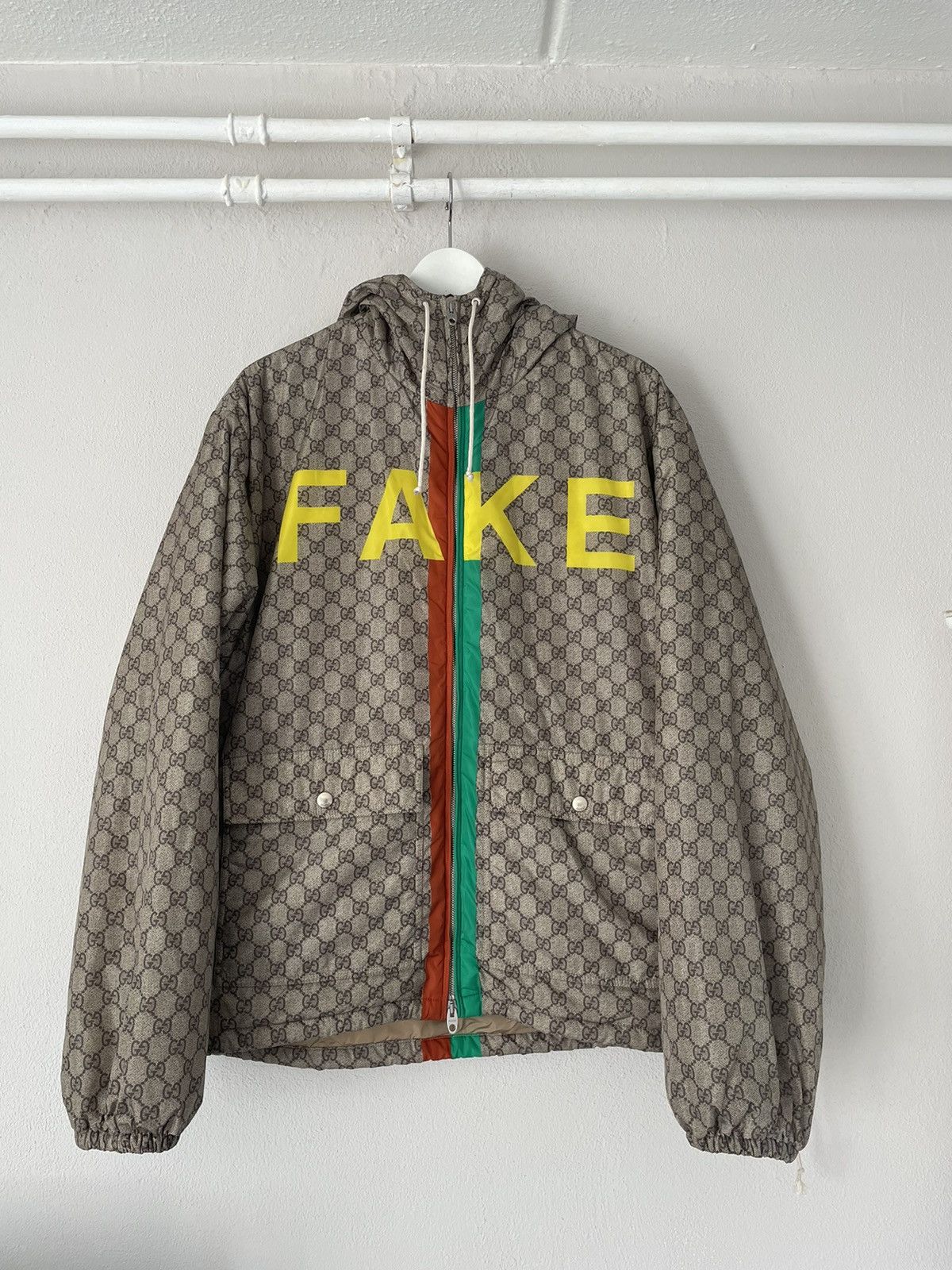 Gucci ‘Not Fake’ Monogram Nylon Jacket | Grailed