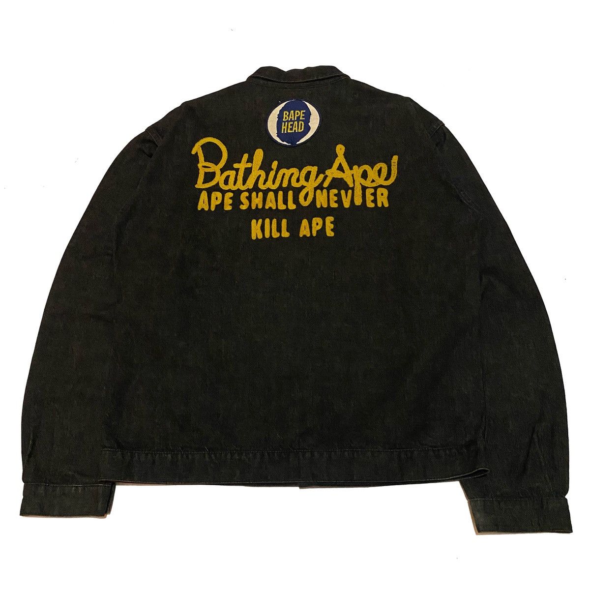 Bape A Bathing Ape Denim Embroidery Selvedge Jacket | Grailed