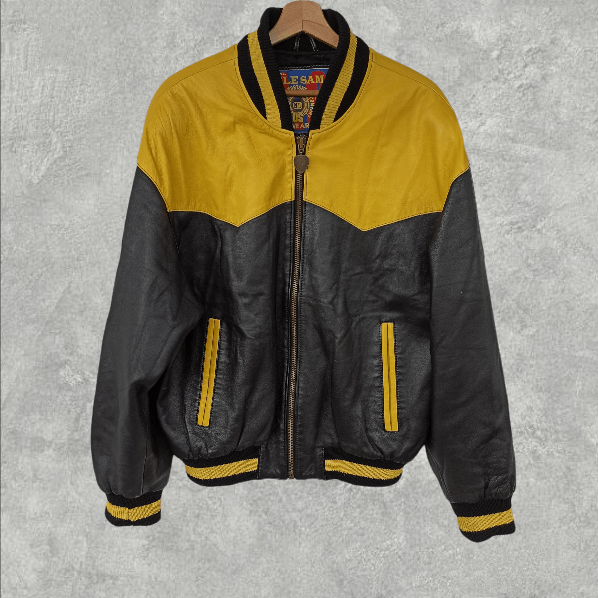 Leather Jacket × Vintage Vintage 90's Bomber Lamb leather jacket | Grailed