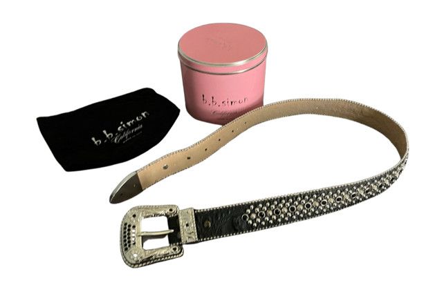 B.B. Simon BB Simon Black/Silver Belt with Swarovski Crystals | Grailed