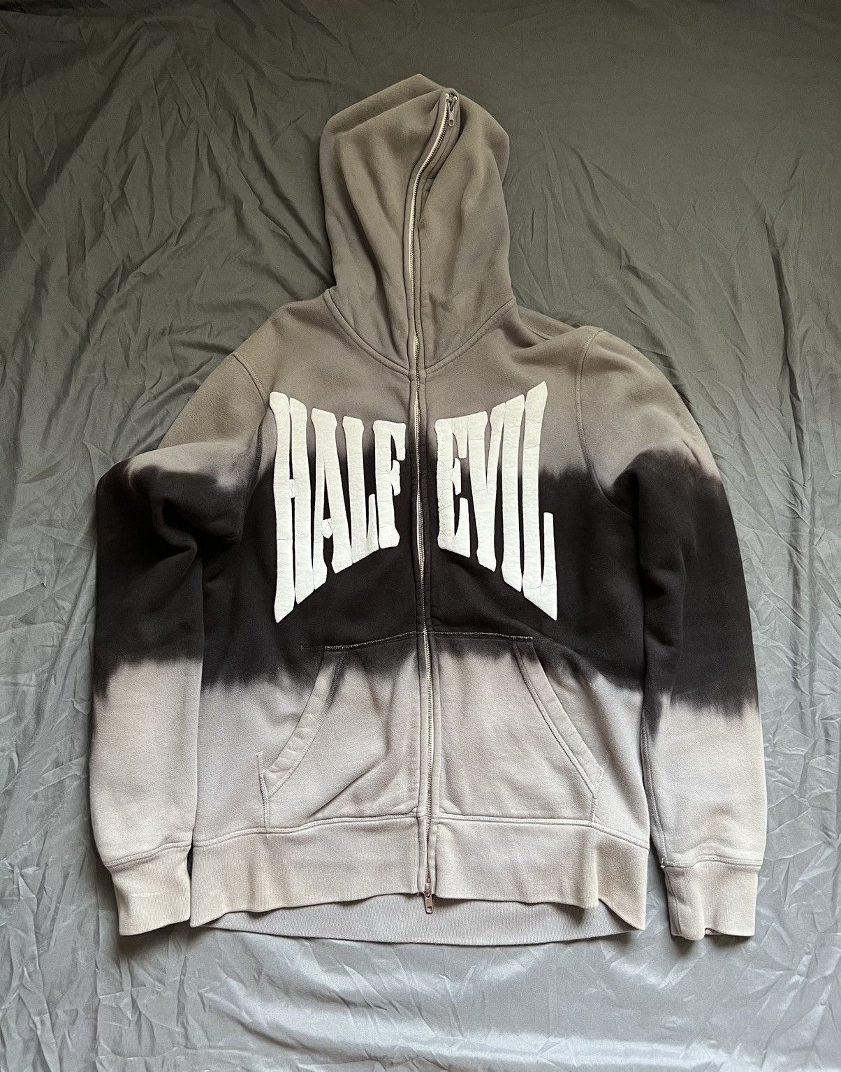 Half Evil Half evil grey zip up | Grailed