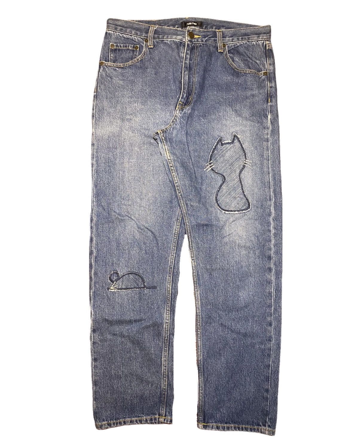 Ne-Net Cat & Mouse embroidery jeans | Grailed